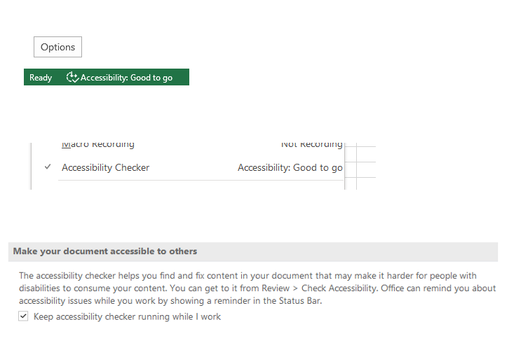 Excel Customize Status Bar Accessibility Checker - Microsoft Q&A