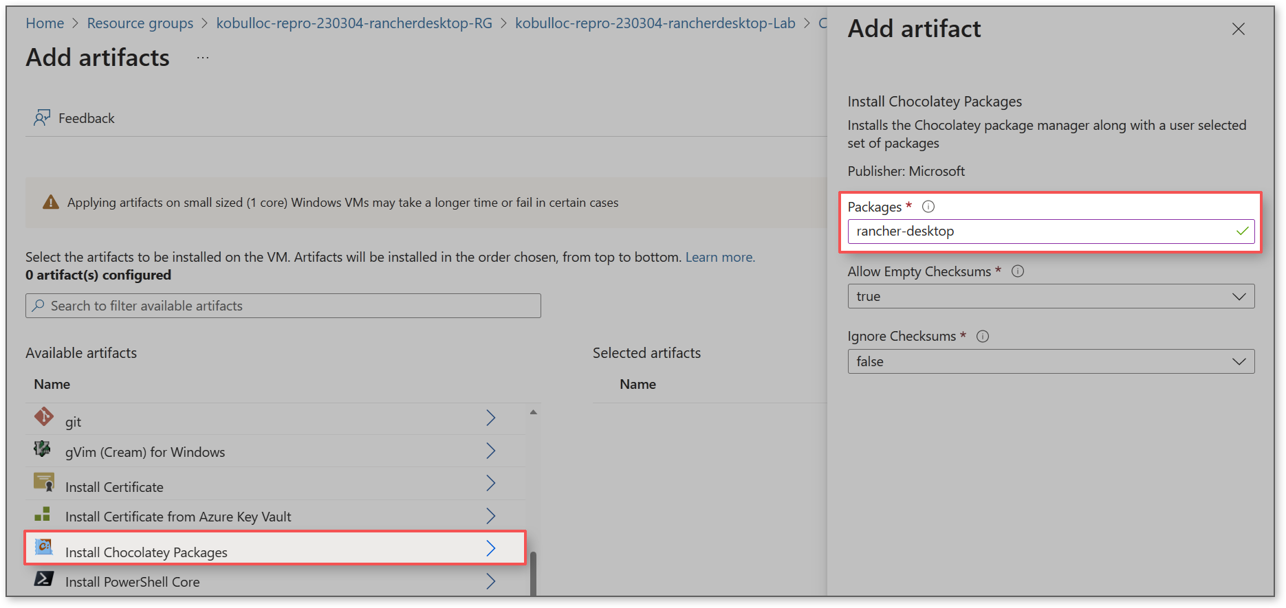 rancher-desktop - artifact installation failed - - Microsoft Q&A