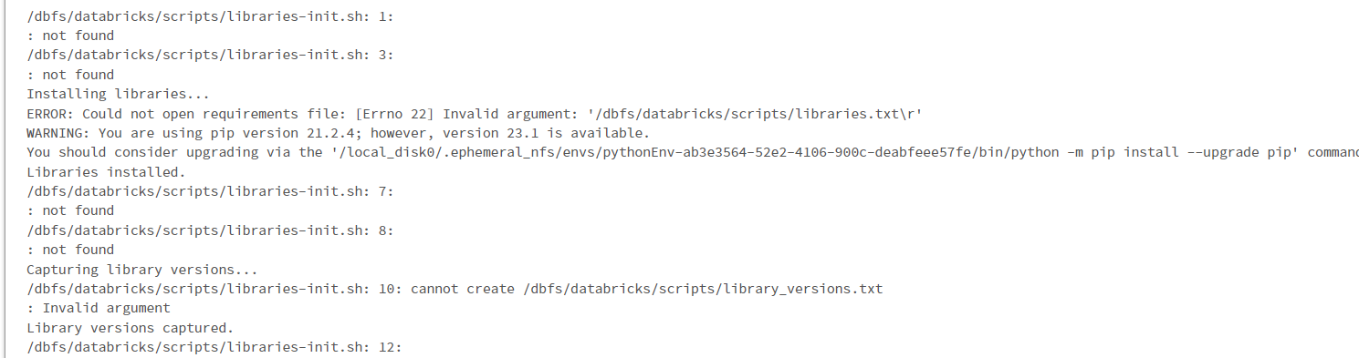 init script capture the Libraries - Microsoft Q&A