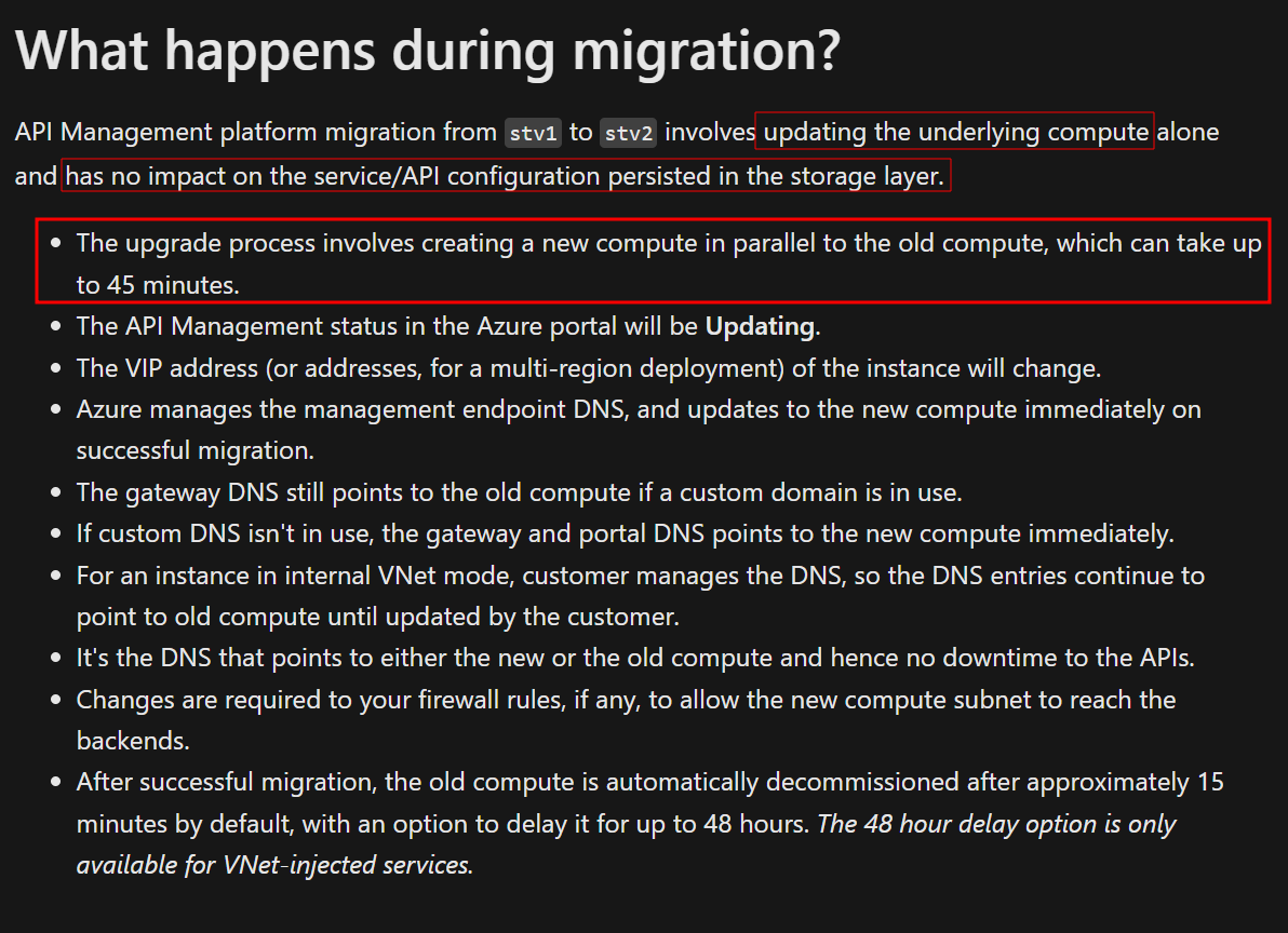 I m not able to see migrate option in Azure APIM under Platform ...