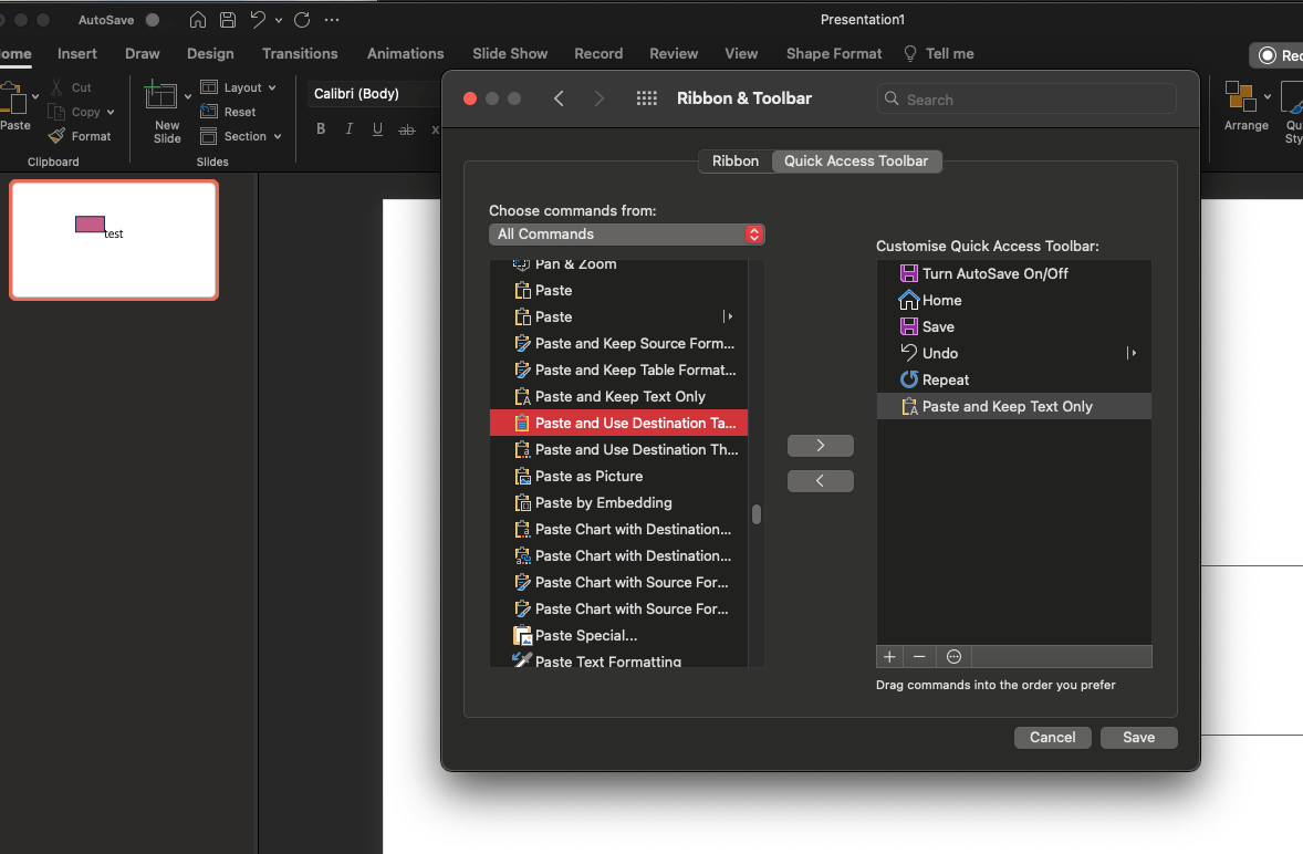 Where is the advanced options for pasting format? - Microsoft Q&A