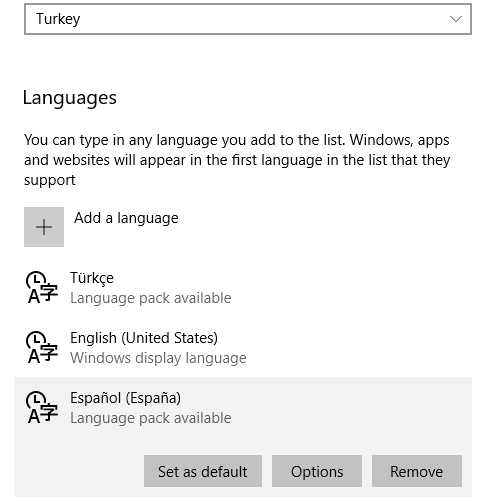 Windows 10 Pro - Turkish Language Problem - Microsoft Q&A