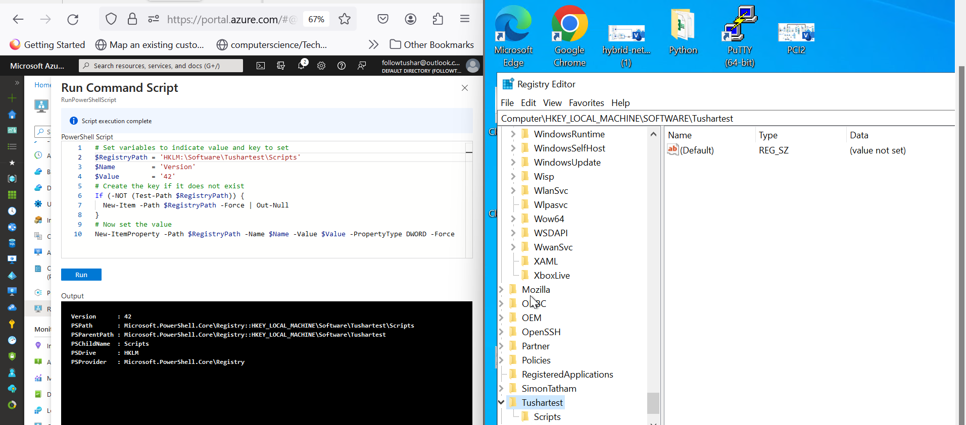 Will An Azure Function Be Able To Update Registry Setting On A Vm With