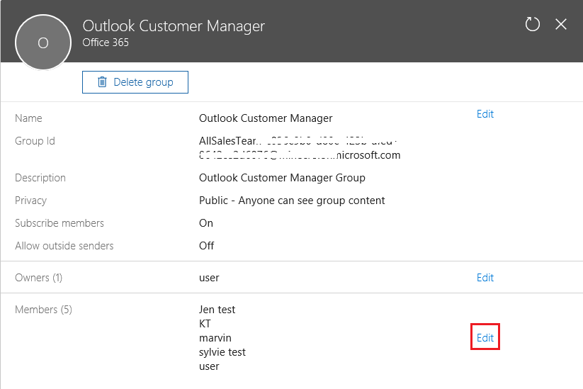 How do I set my 'team' for Outlook Customer Manager so that they see ...