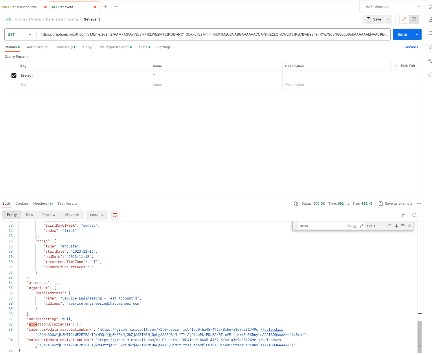 calendar event properties cancelledOccurrences and exceptionOccurrences return in v1.0 API but ...