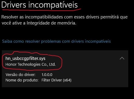 Driver hn_usbccgpfilter.sys (Honor Magic 5 phone) prevents Memory Integrity activated ...