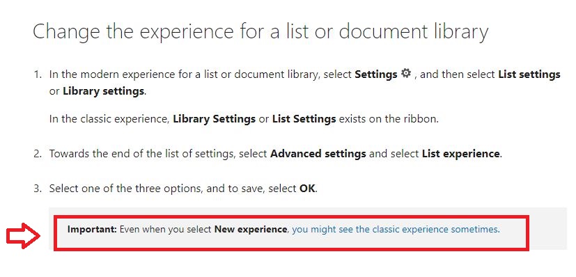 How Can I Exit Out Of Classic Experience Mode In Sharepoint
