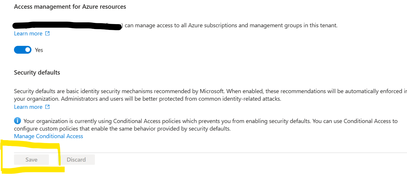 Activate Access management for Azure resources is not Possible ...