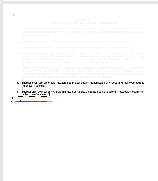 Line at end of document - no border - Microsoft Q&A