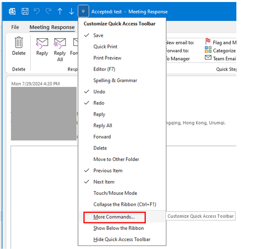 Missing 'edit message' quick access toolbar button - Microsoft Q&A