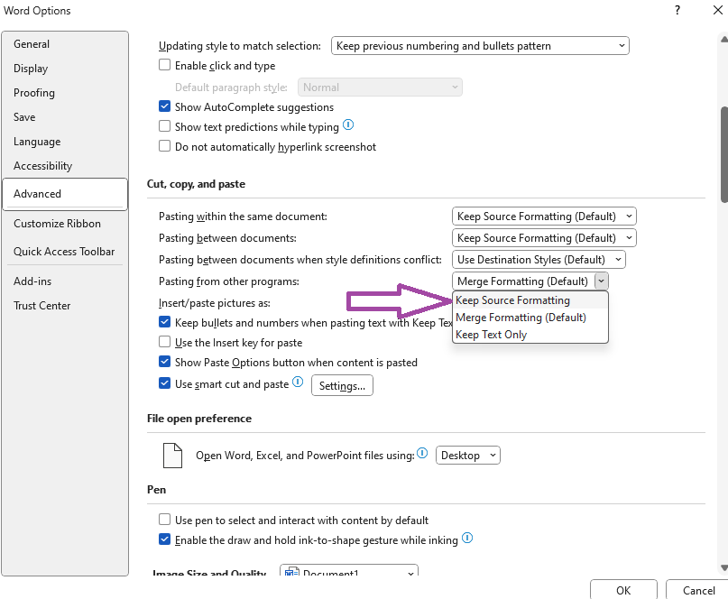 Pasting from Word no longer carries over format - Microsoft Q&A