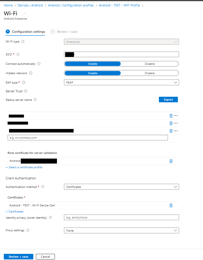 Intune Android SCEP Wi-Fi profile opening further credentials box on ...