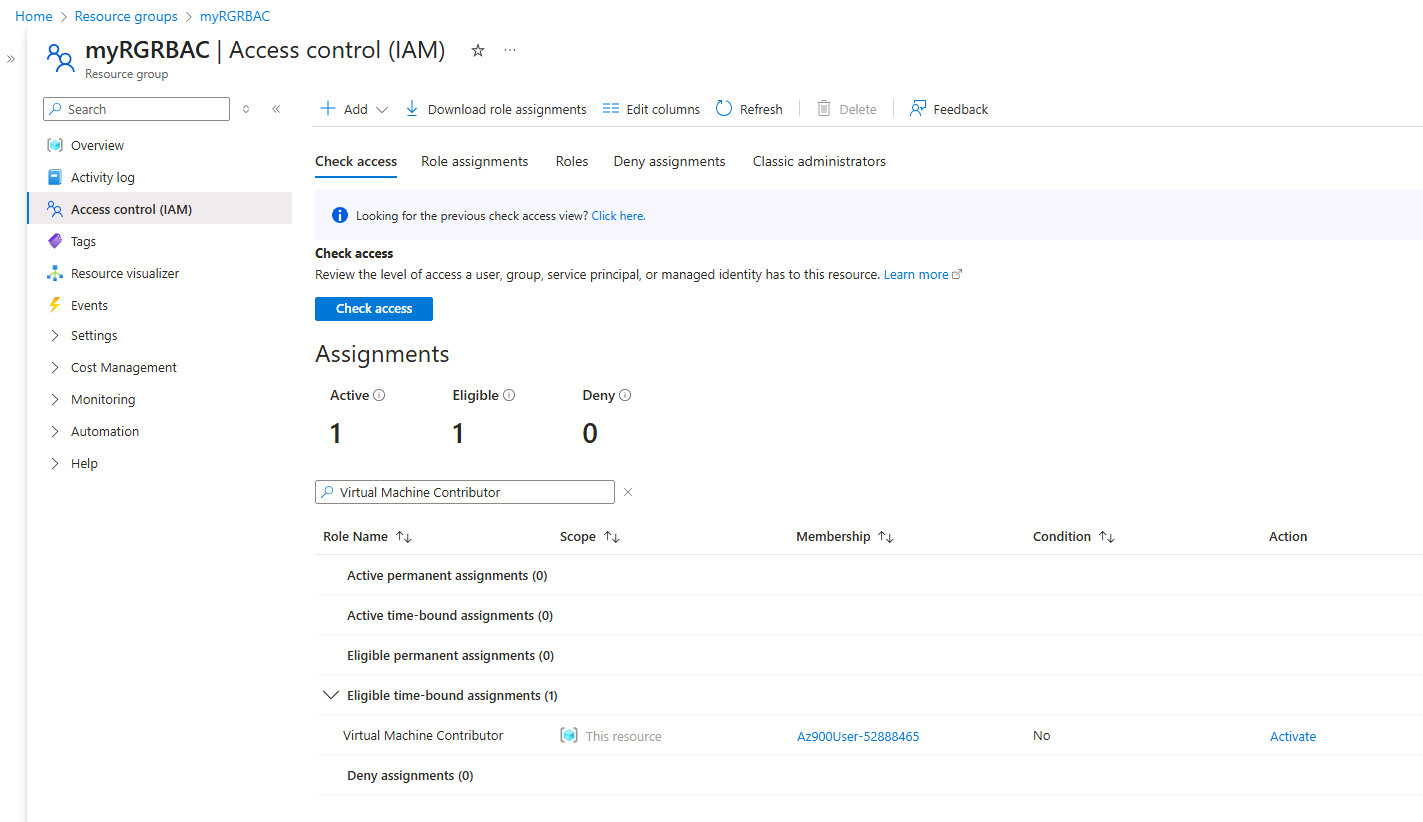 Lab AZ900 Manage Access with RBAC - Microsoft Q&A