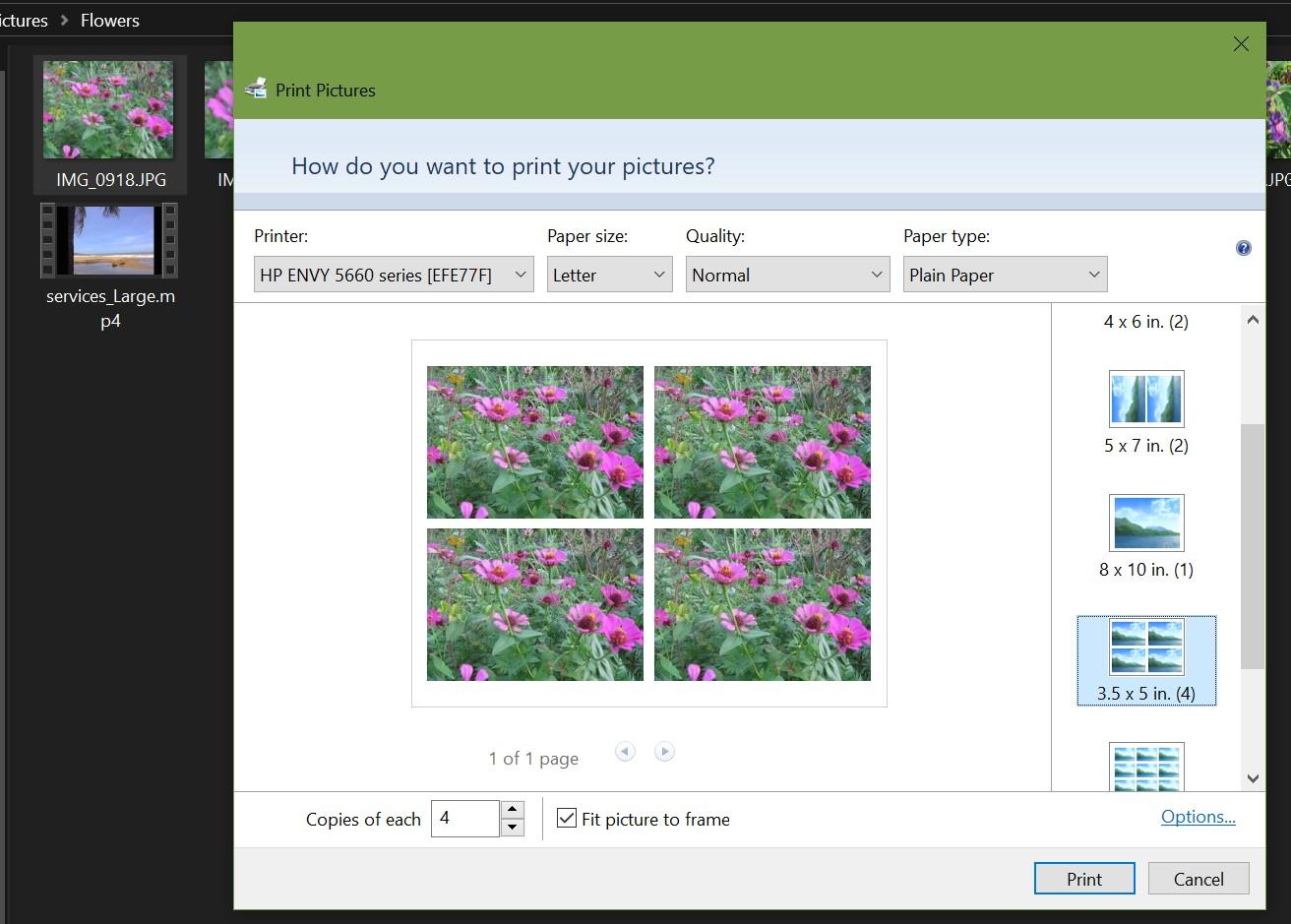 print 4 pictures on one sheet of paper - Microsoft Q&A