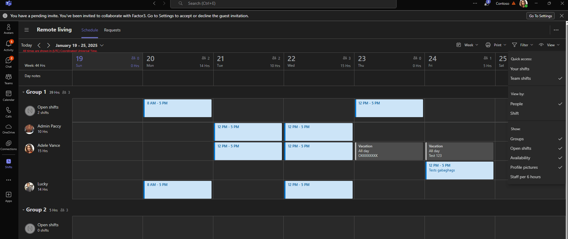 Teams Shifts - How do I see members clock in status and number of ...