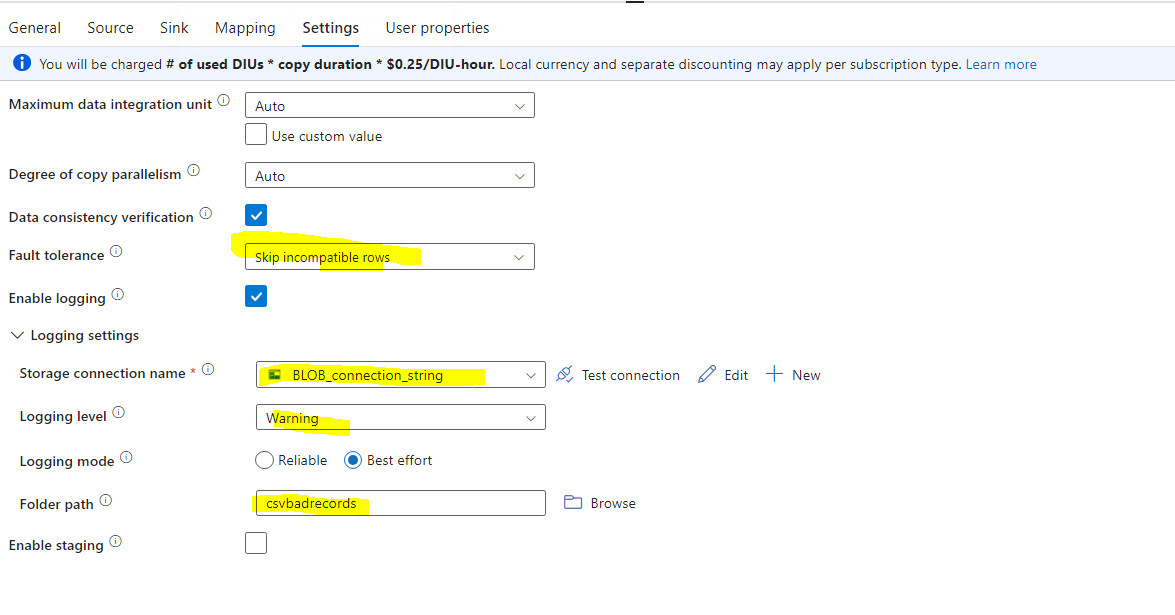When Adf Copy Activity Batch By Batch Data Gets An Error It Will Skip That Row Then The Data