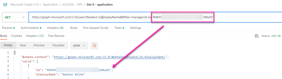 Why is the manager/id filter returning only the manager? - Microsoft Q&A