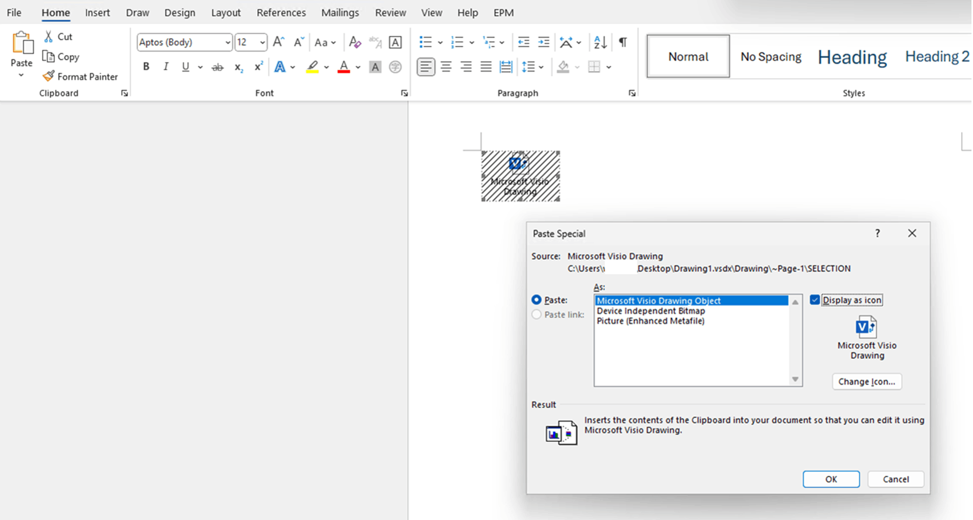 Existing Visio diagrams present in my word documents are not getting ...