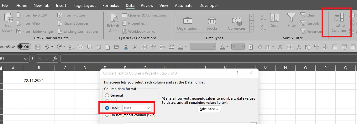 Date Format Error When Importing Data Into Excel Microsoft Qanda