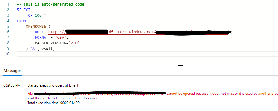 Azure Synapse Serverless Query Blob Storage Microsoft Qanda
