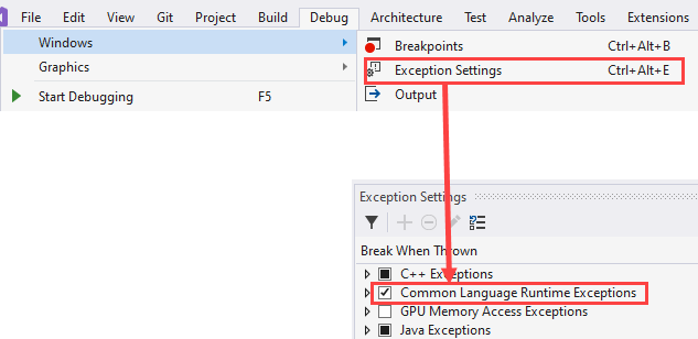 VS Does not break on Uncaught exceptions. - Microsoft Q&A VS Does not break on Uncaught exceptions. - Microsoft Q&A