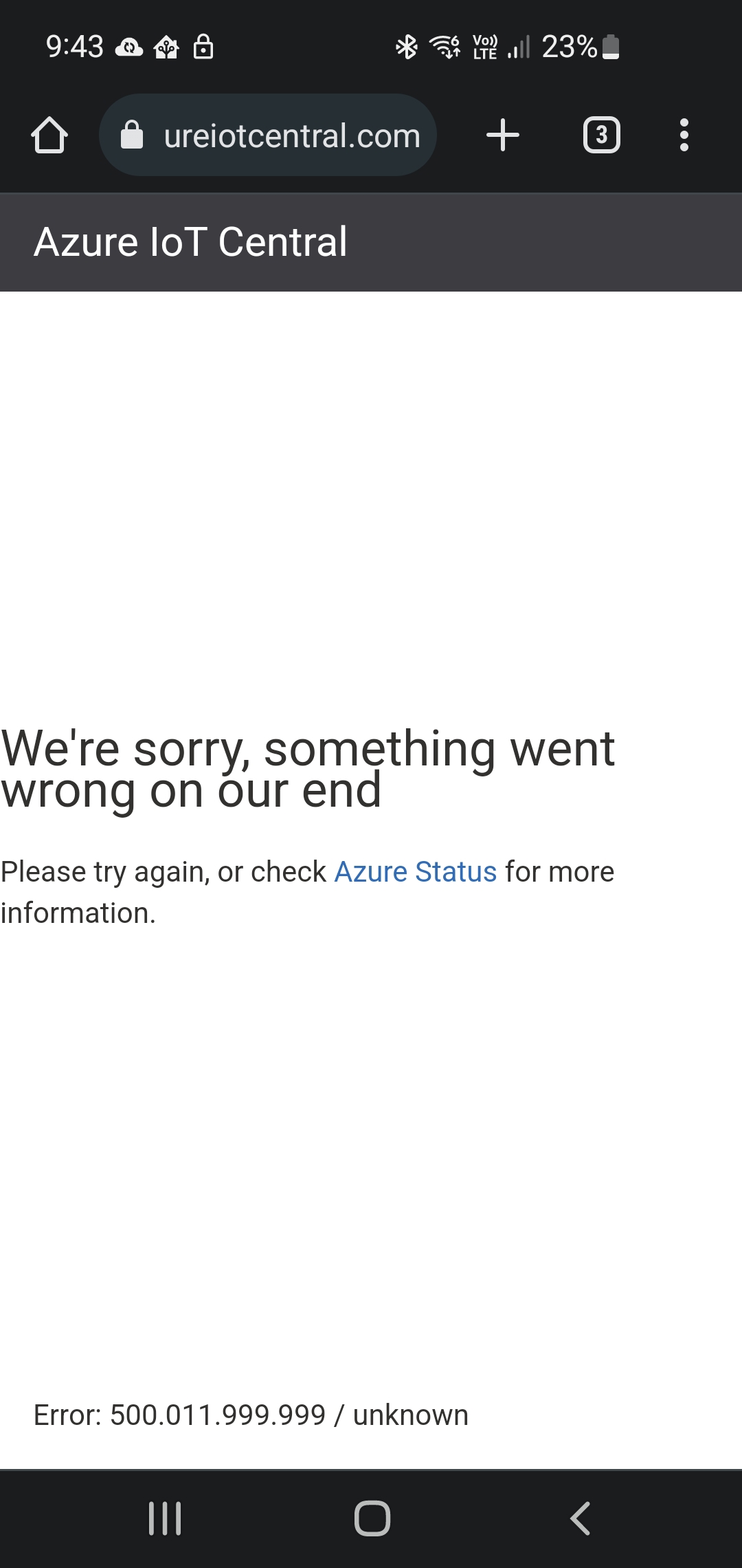 Can No Longer Access My Azure Iot Central Application Microsoft Qanda