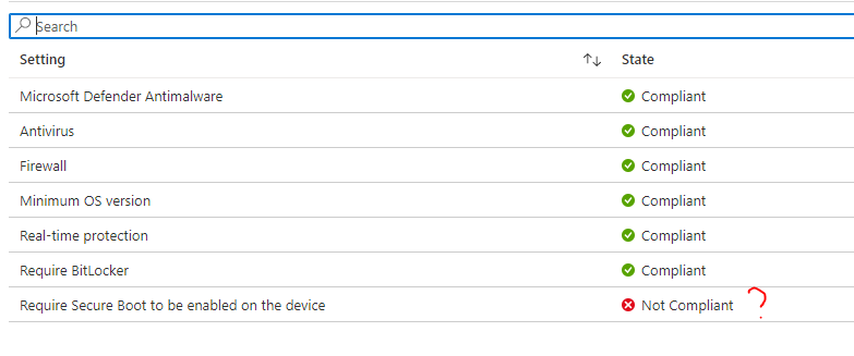 Secure Boot not recognized by Compliance - Microsoft Q&A