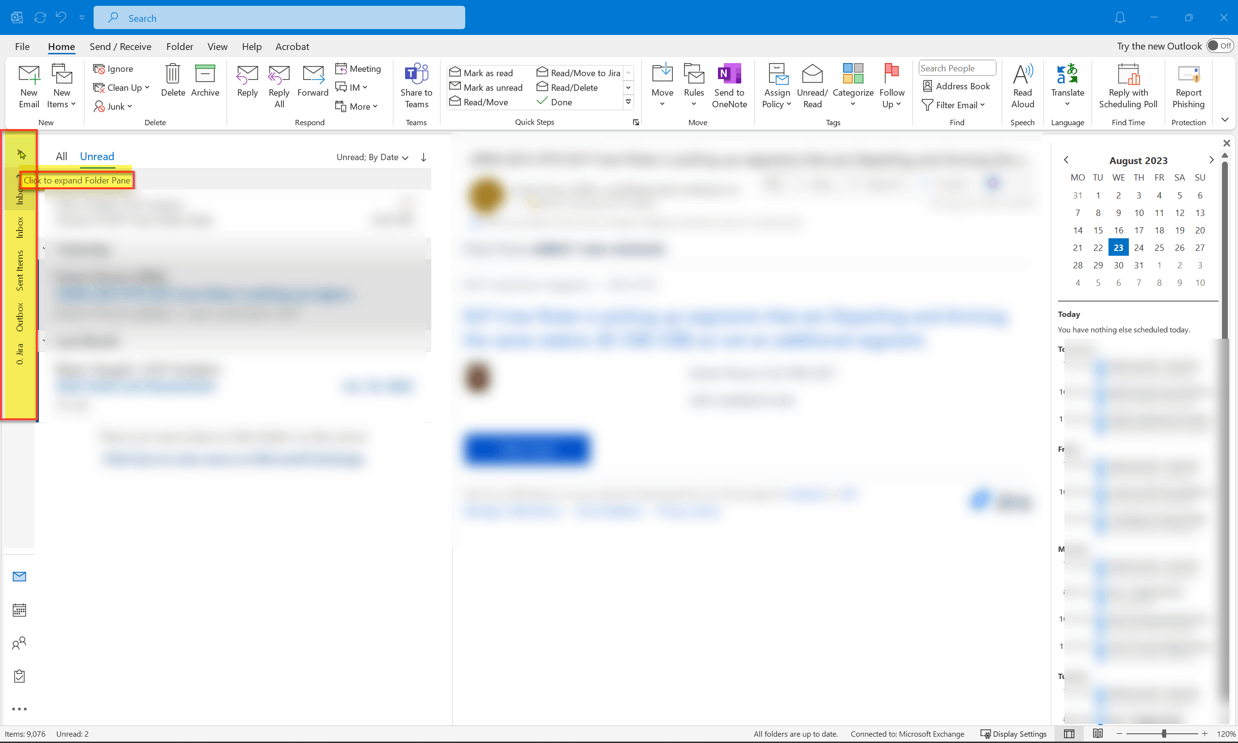 New Outlook pin the favorites using Click to expand folder pane instead ...