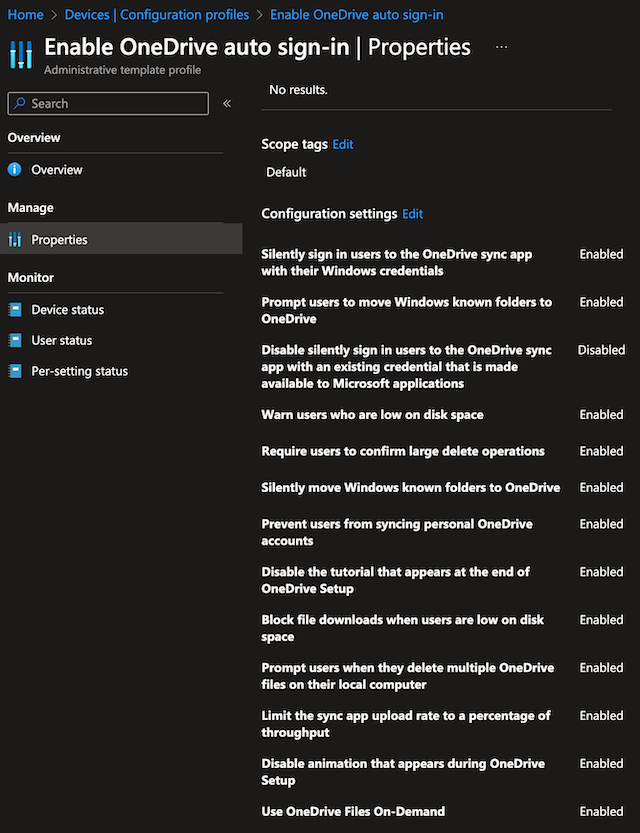 Intune unable to allow OneDrive auto-sign in with Work account ...