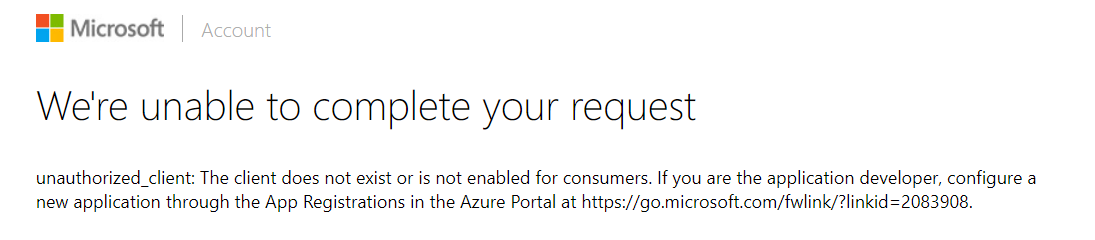Error integrating AD B2C with Microsoft IDP using User Flow - Microsoft Q&A