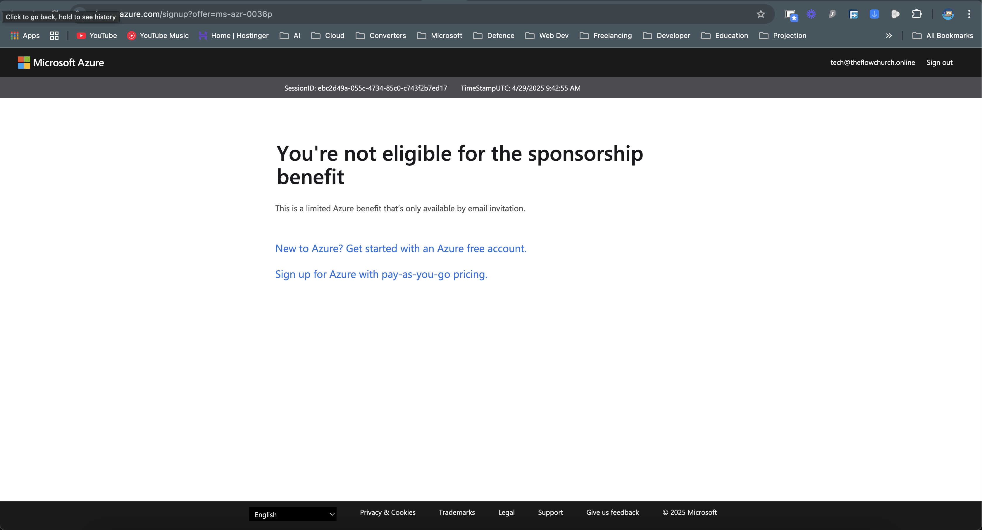 Unable to create a Web App + Database on App Service - Microsoft Q&A