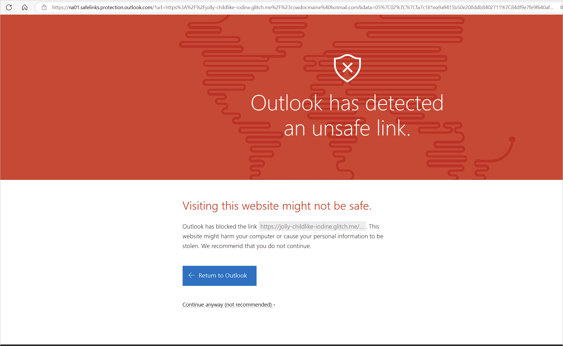 Rec'd email that says : Closure Warning: *** *** Microsoft Outlook ...