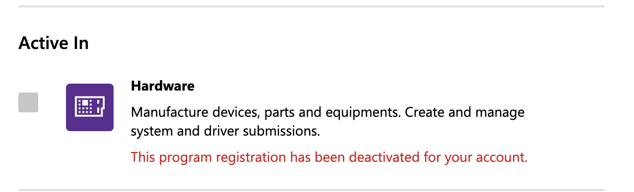 Hardware Program Registration Deactivated + Legal Verification Repeated ...