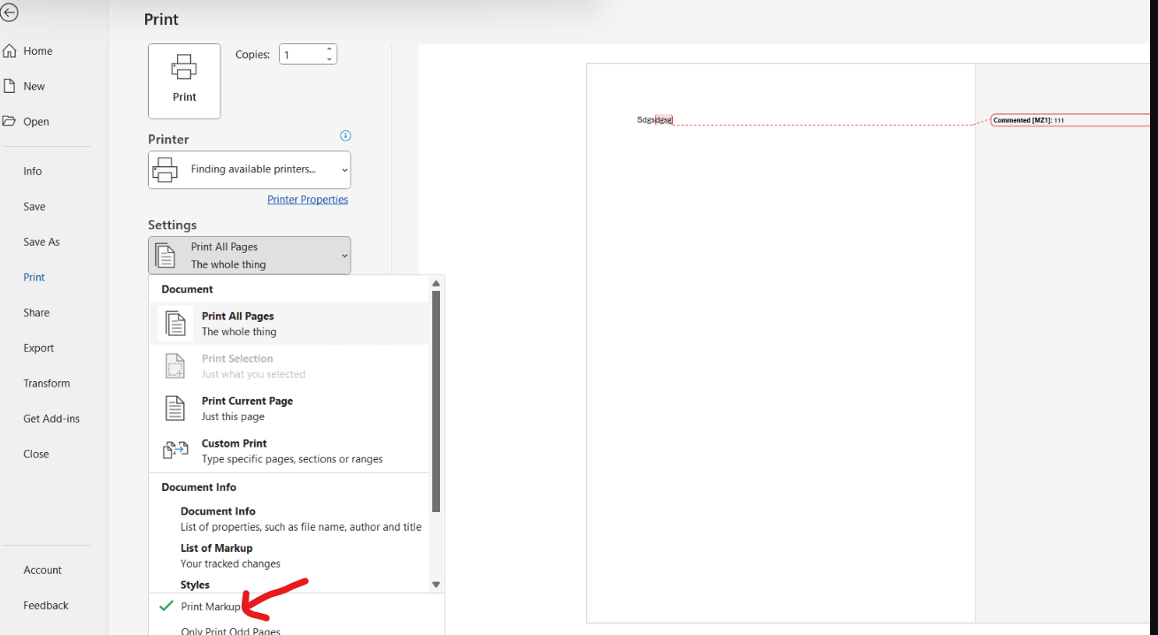 Review pane with comments cannot be hidden when printing PDF in new ...