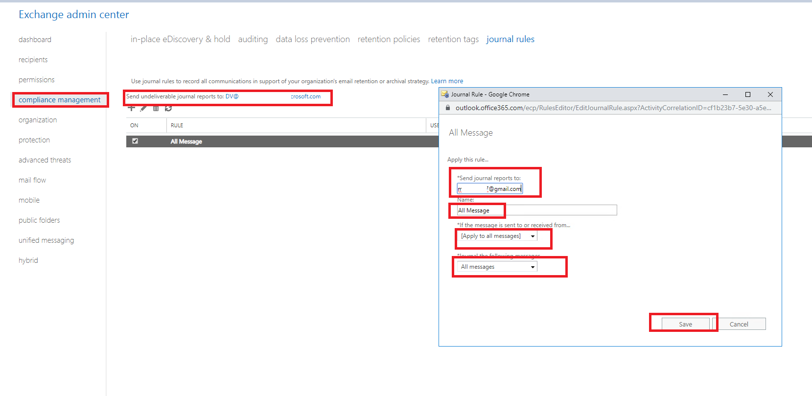 Setting up Journaling and testing it in Exchange Online - Microsoft Q&A