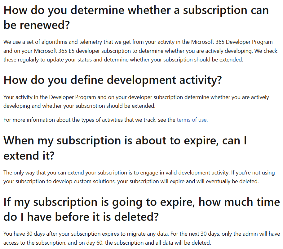 How do i re-subscribe to an expired microsoft 365 developer program ...