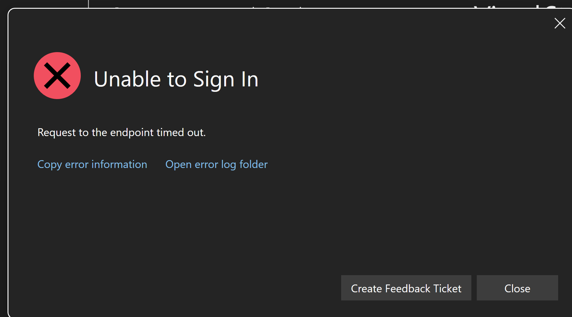 Visual Studio is unable to sign in my user into IDE. - Microsoft Q&A