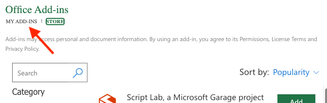 Microsoft 365 (Excel on Browser) - UnInstall (Remove) Add-ins ...