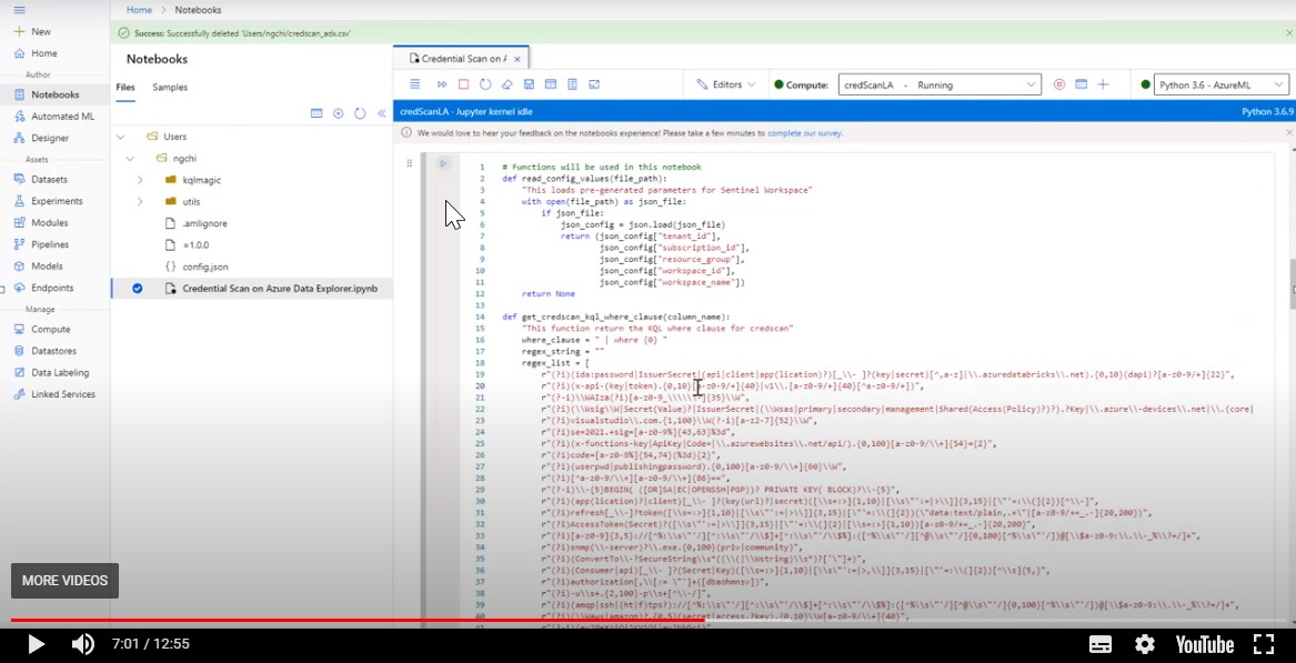 Trying To Setup Credential Scan On Azure Log Analytics In Azure Ml Workspace Microsoft Qanda 