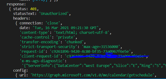 Miscrosoft Graph Api Error Request Failed With Status Code 401