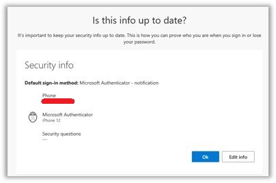 Why was I forced to conduct a Review of my Security Info? - Microsoft Q&A