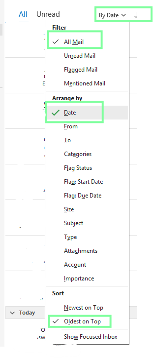 Trying to print an email thread in chronological order from oldest to newest on Outlook for web ...