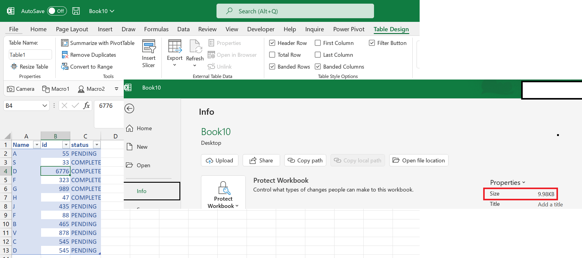 banded rows design in excel makes file too heavy - Microsoft Q&A
