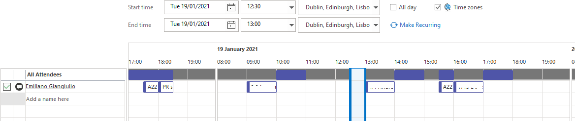 Outlook Scheduling Assistant showing meetings at the wrong time, 1h ...