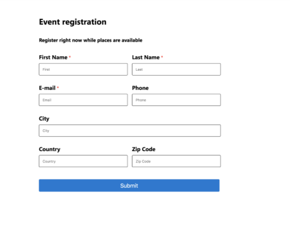 MS Teams Webinar Registration Form - Microsoft Q&A