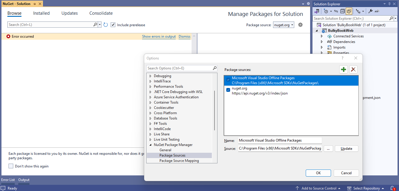 Error from nuget pakage - Microsoft Q&A