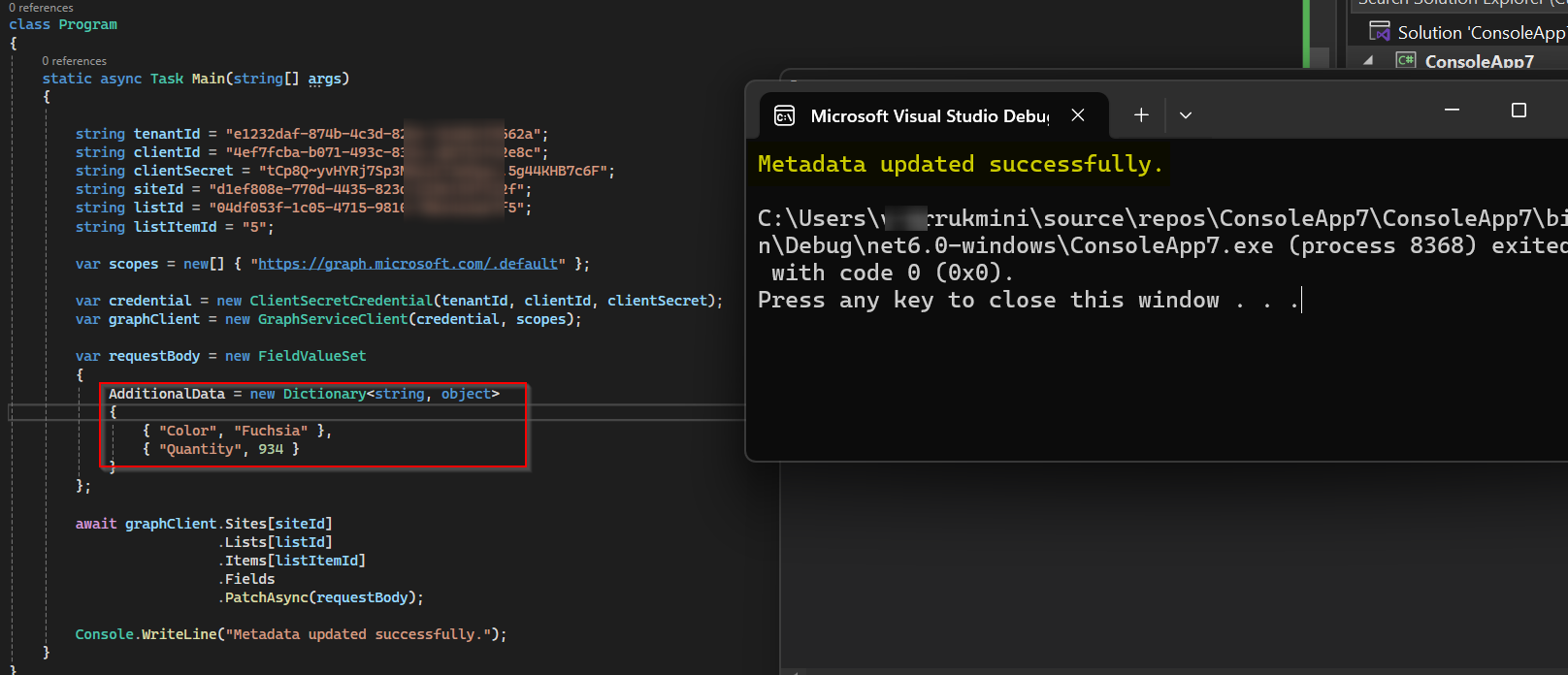 Sharepoint - GraphAPI add new metadata info is failing. - Microsoft Q&A