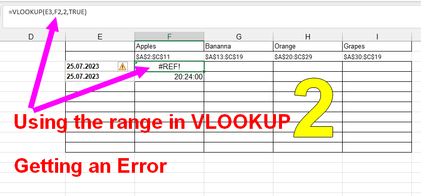 VLOOKUP in Excel 365: How can I use the range argument as a variable (As a cell containing a ...