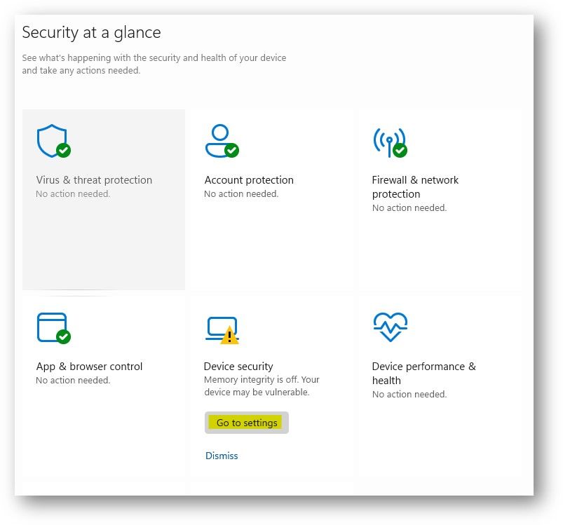 How to silently dismiss Windows Security Memory Integrity warning on Windows 11 - Microsoft Q&A