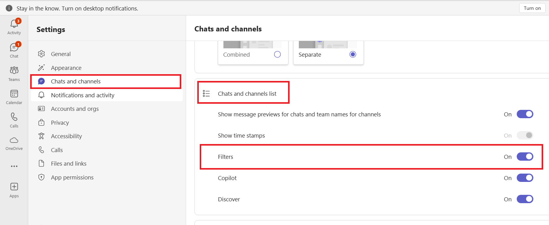 Teams and Chat Separate || Chat and Meeting chats Combined - Microsoft Q&A